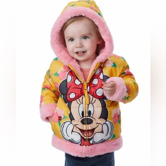 Disney | Jackets & Coats | Disney Minnie Mouse Reversible Floral Print ...